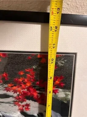 Art | Framed Embroidered Waterfall Red Maple Leaves Art Chinese Silk ...